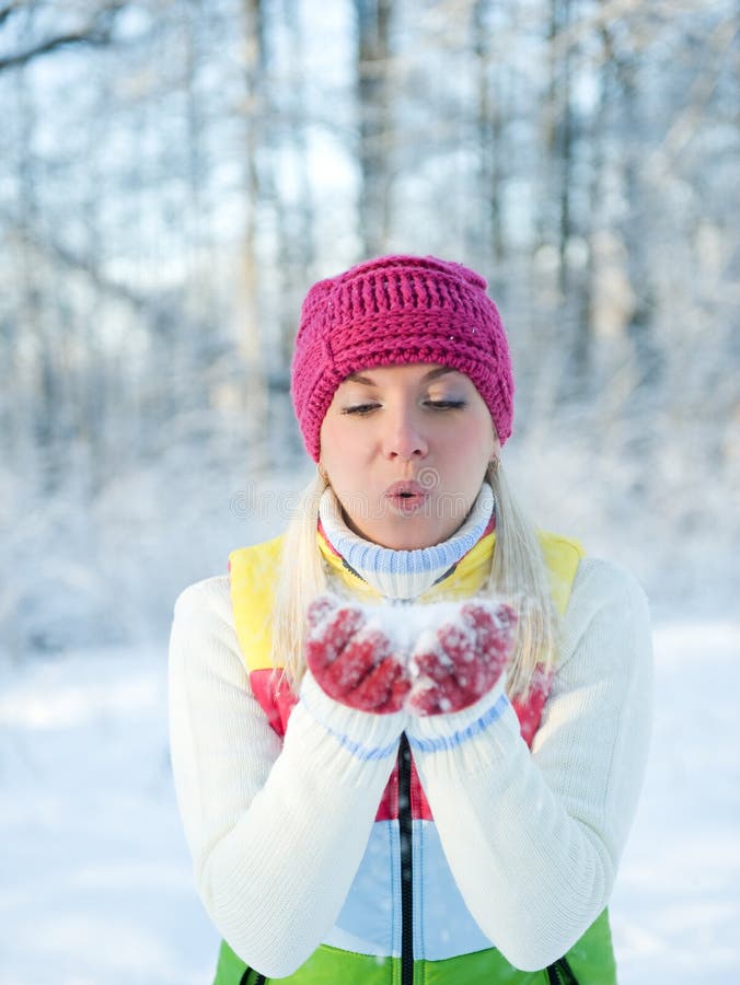 Woman in Winter Clothing Outdoors Stock Photo - Image of blond, people ...