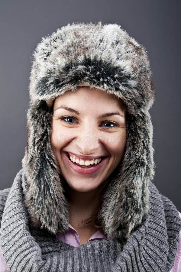 Woman in winter hat stock image. Image of closeup, adult - 23023213