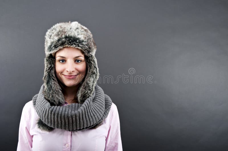 Woman in winter hat stock image. Image of closeup, adult - 23023213