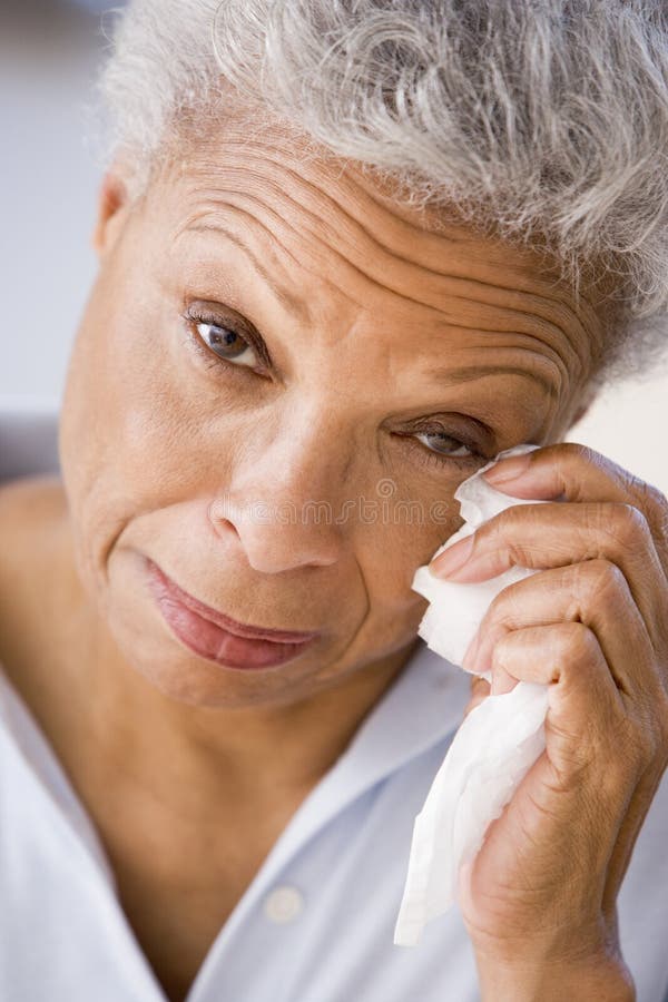 Woman Wiping Away Tears stock photo. Image of care, home - 7773798