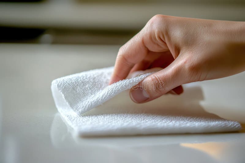 A Woman is Wiping with a White Cloth. Concept of Cleanliness and ...