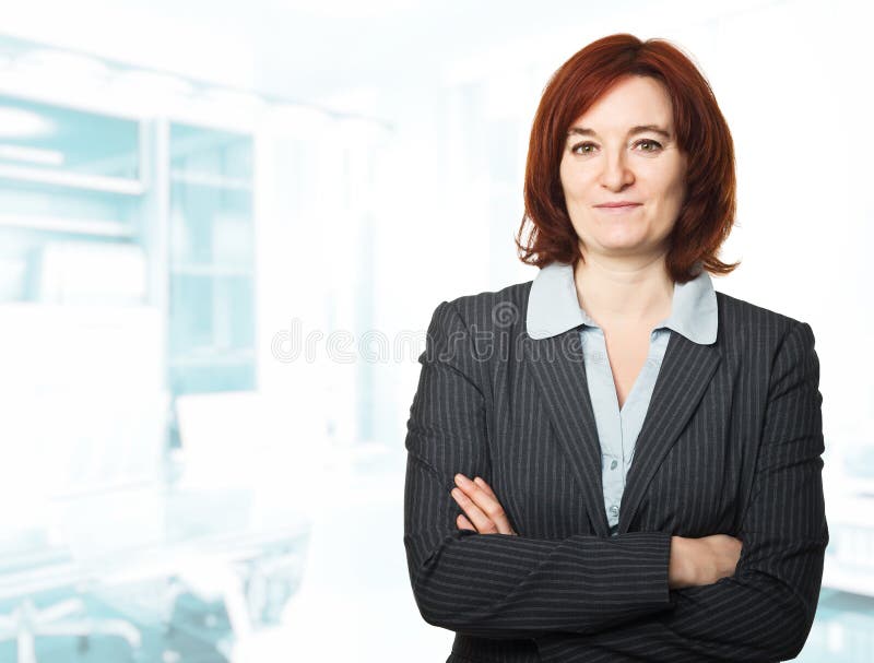 Woman at work stock image. Image of crossed, portrait - 22533937