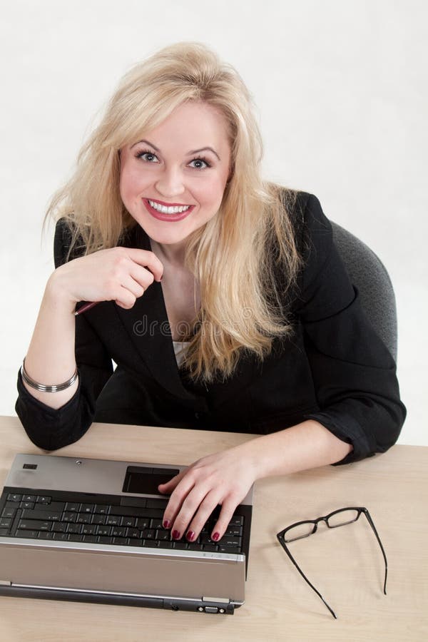 Woman at work stock image. Image of woman, business, smile - 28605413