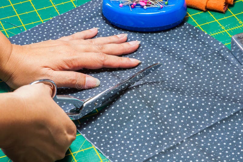 Woman is Work on Her Patchwork Stock Photo - Image of hands, female ...