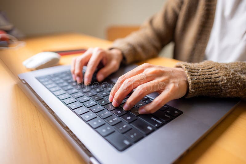 Woman work on computer stock photo. Image of professional - 279387346