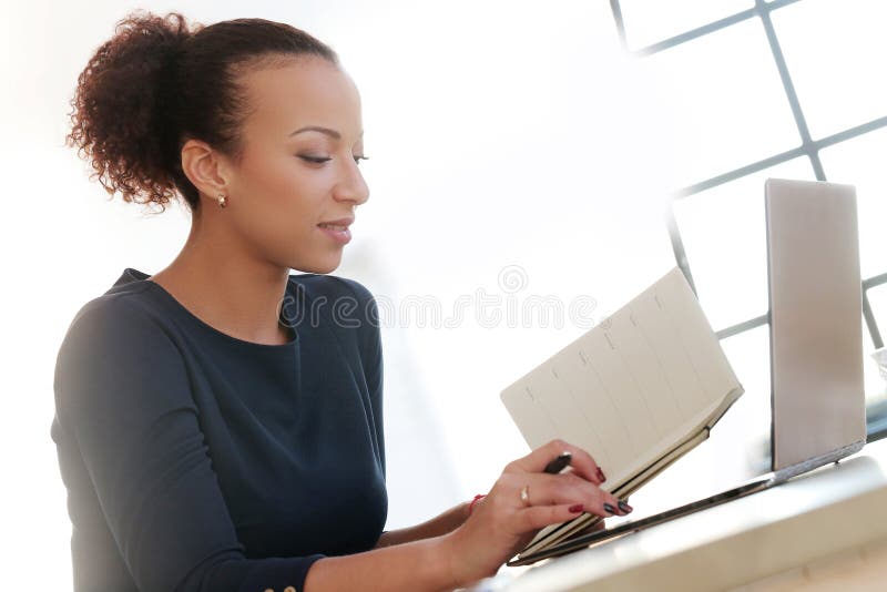 Woman at work stock photo. Image of girl, laptop, lifestyle - 66360978