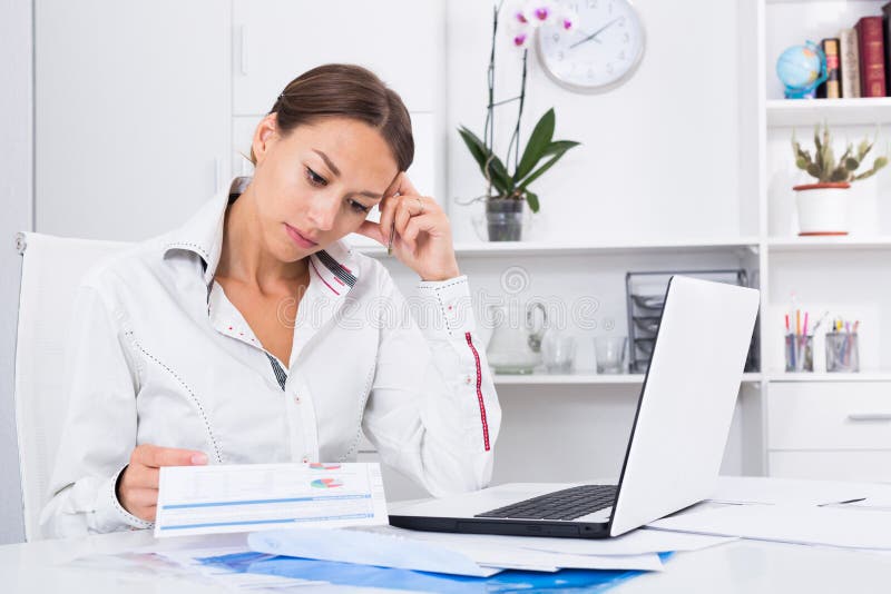 Woman work problems stock image. Image of paper, plan - 201943551