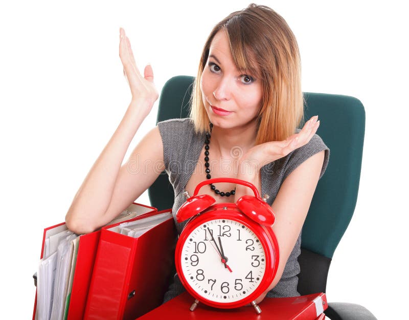 Woman Work Stoppage Overworked Businesswoman Plenty of Documents Stock ...