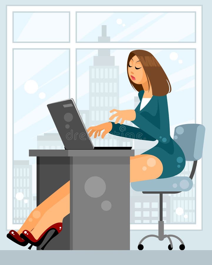 Woman at work stock vector. Illustration of design, portrait - 122811469