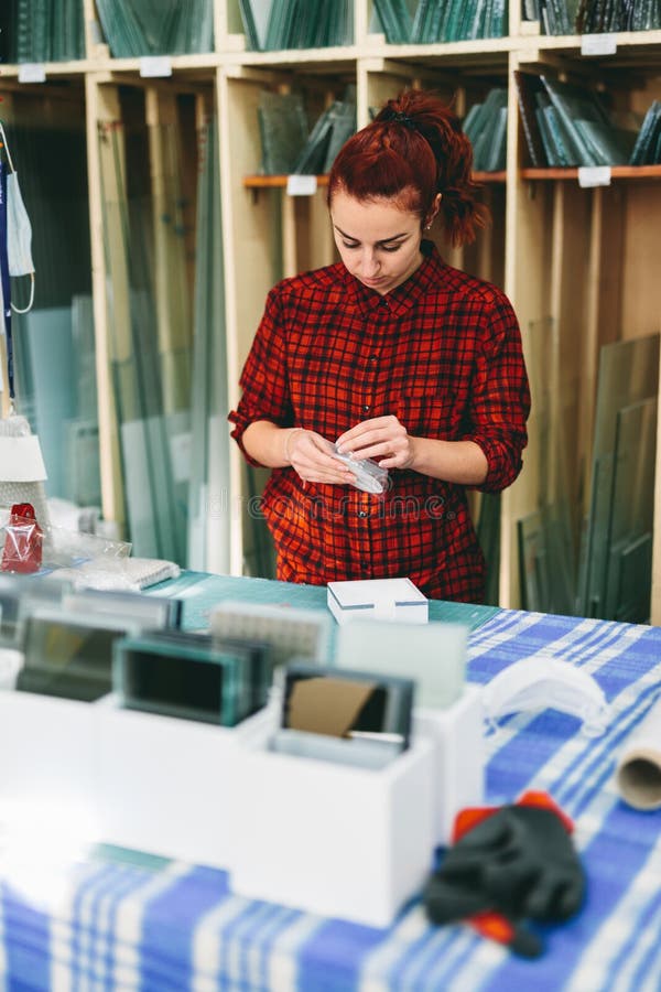 Woman Worker Packing Products for Shipment Stock Image - Image of work ...