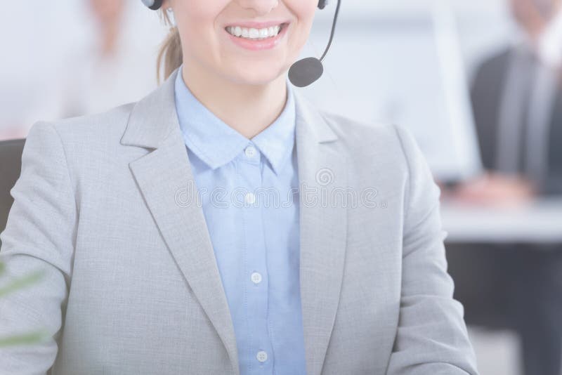 Woman Working As Telemarketer Stock Image - Image of helpline ...