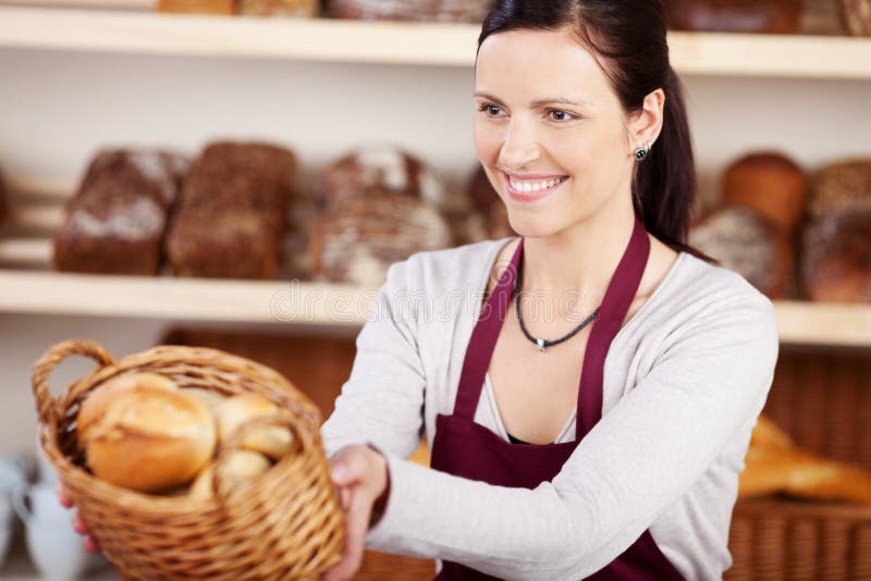 Woman in bakery stock image. Image of employee, oven - 36863813