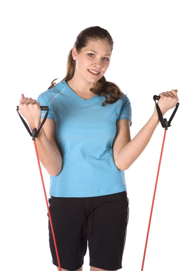 Woman working with band stock image. Image of nice, fitness - 12199037