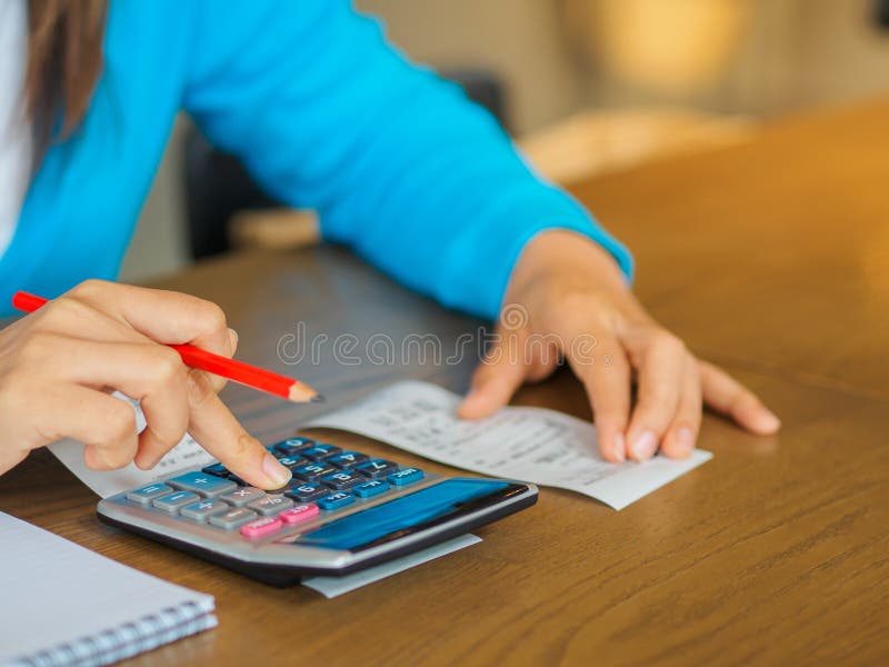Woman Working with Calculator, Stock Photo - Image of bookkeeper ...