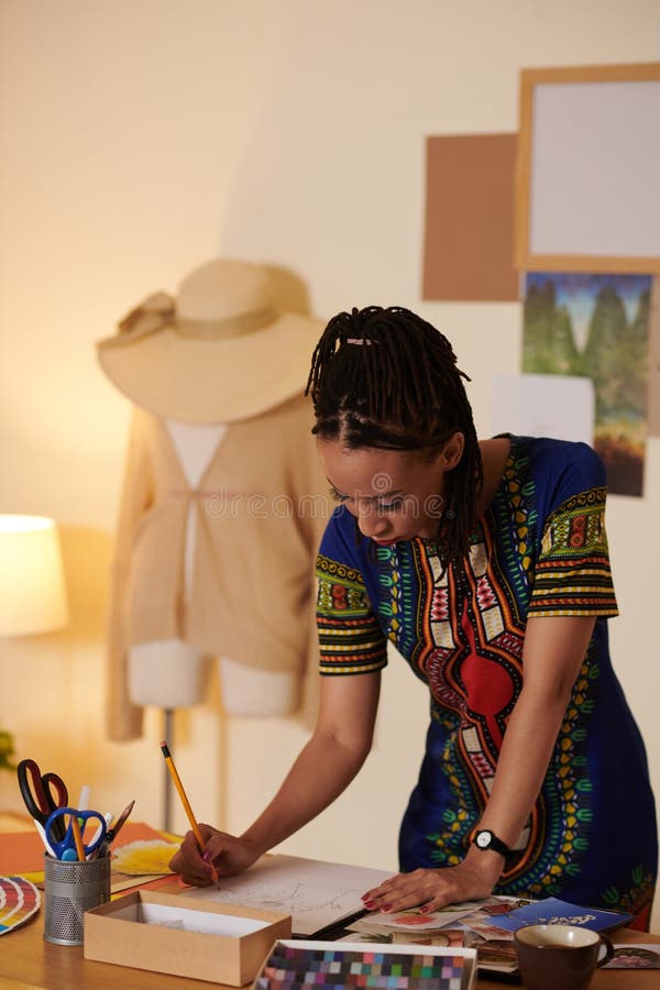 Woman Working on Collage stock photo. Image of home - 252913296