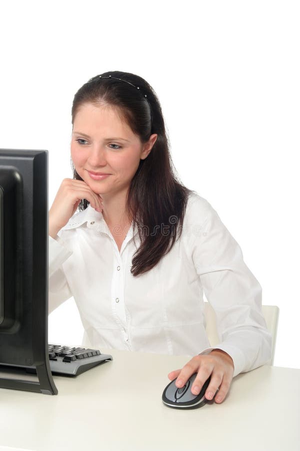 Woman Working on a Computer Stock Photo - Image of career, executive ...