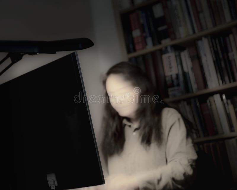 Woman Working with Computer Stock Photo - Image of office, shelf: 46114924