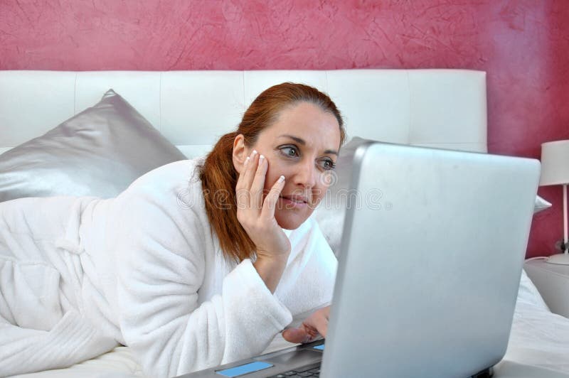 Woman Working with Computer Stock Photo - Image of laptop, pretty: 39187974
