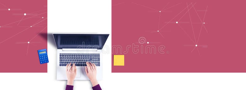 Man Working Computer with Lock Network Stock Image - Image of computer ...