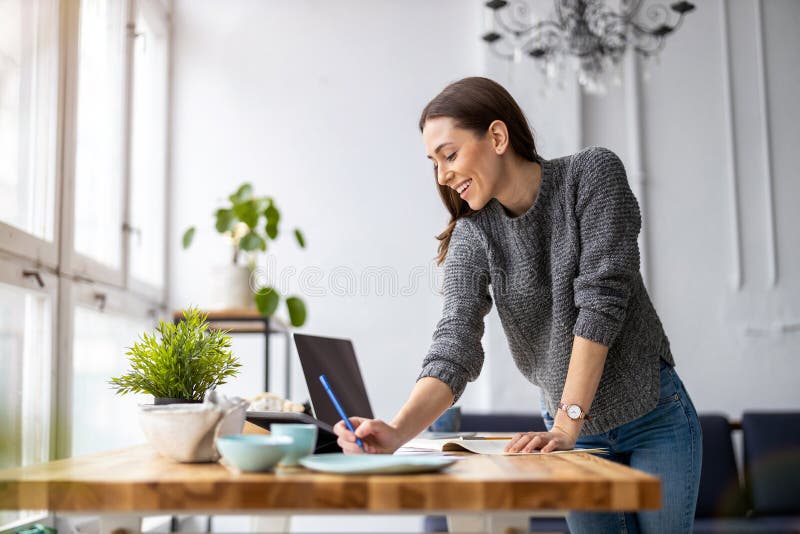 Woman Working in Creative Start-up Company Stock Image - Image of ...