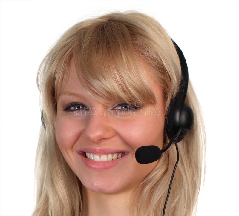 Woman Working on in Customer Service Stock Image - Image of adult ...