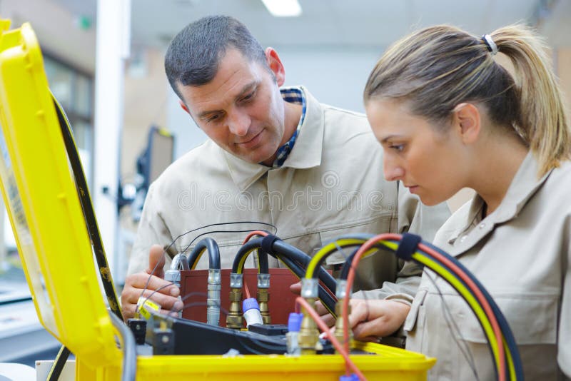 Woman Working on Electronic Factory Stock Photo - Image of glasses ...