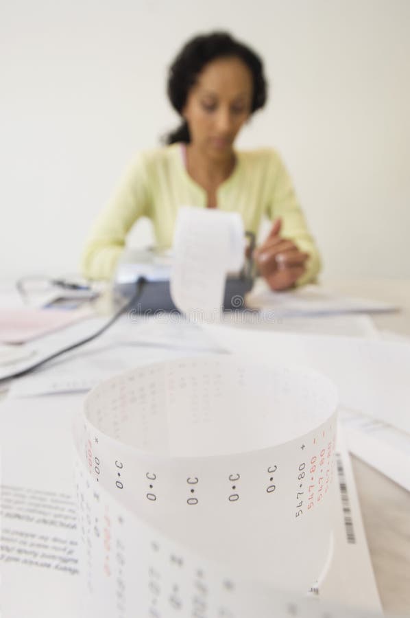 Woman Working on Finances stock photo. Image of calculate - 29661284