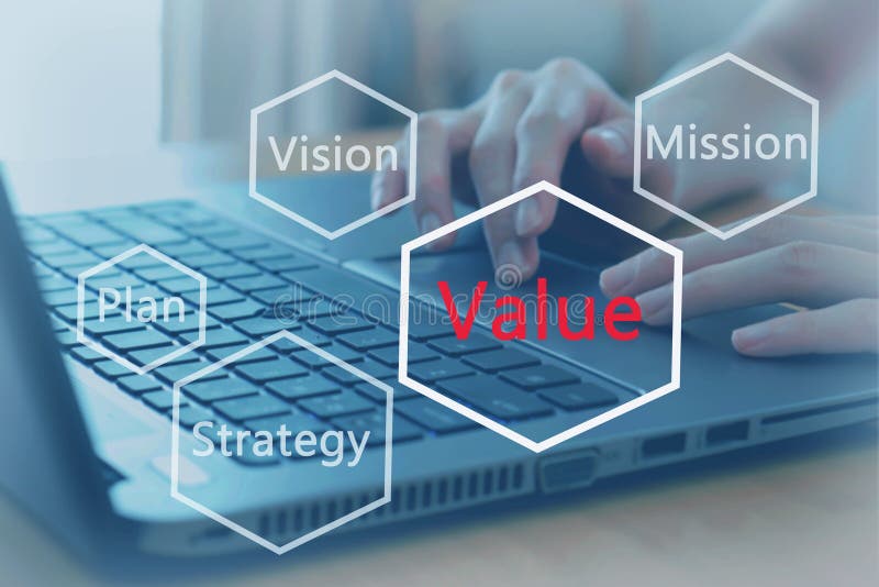 Woman Working Hand on Keyboard Close Up, Business Model with Value ...