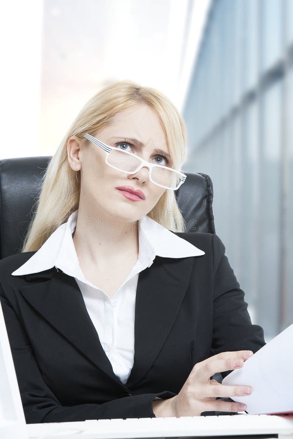 Woman Working in Her Office Stock Image - Image of female, corporate ...