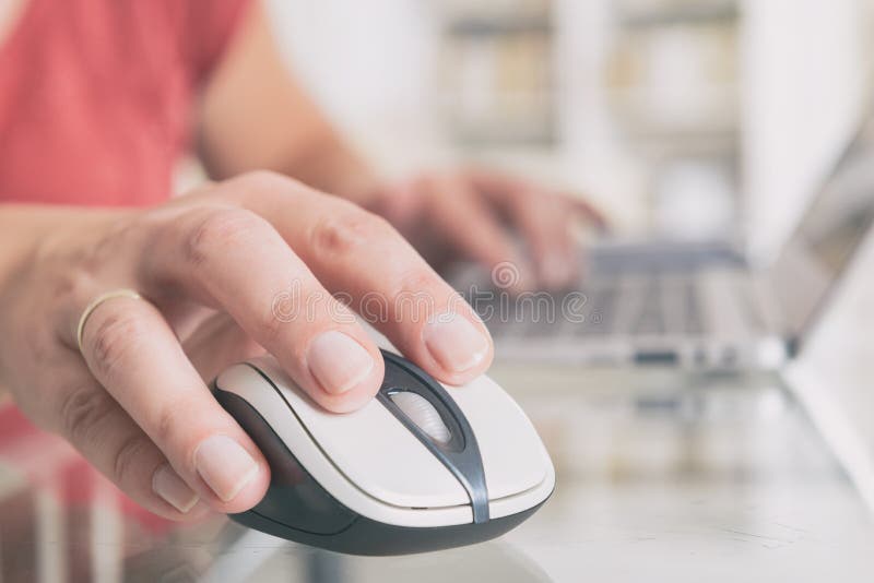 Woman Working on His Laptop at Home Office Stock Image - Image of place ...