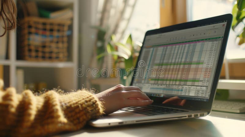 A Woman Working on Laptop.AI Generated Image Stock Photo - Image of ...