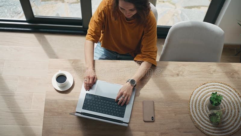 A Woman Working on a Laptop at the Home Office Stock Footage - Video of ...