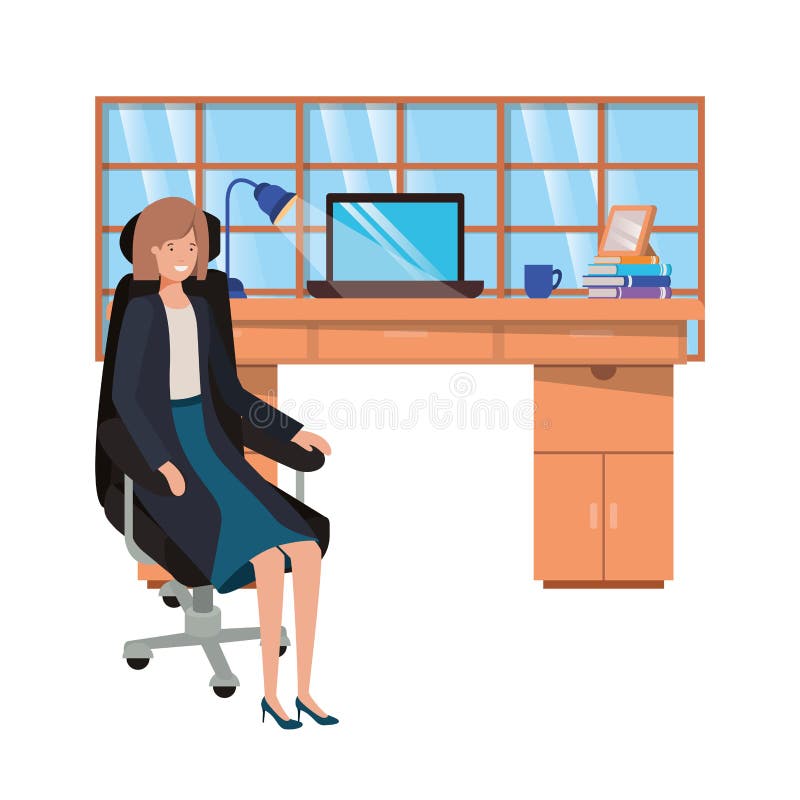 Woman Working in the Office Avatar Character Stock Vector ...