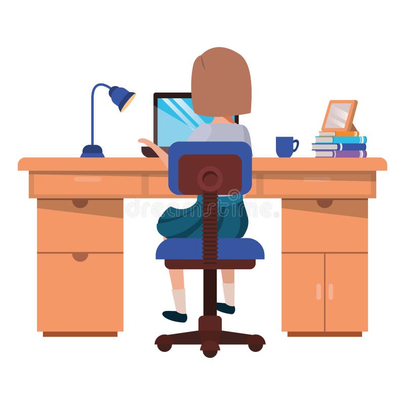 Woman Working in the Office Avatar Character Stock Vector ...