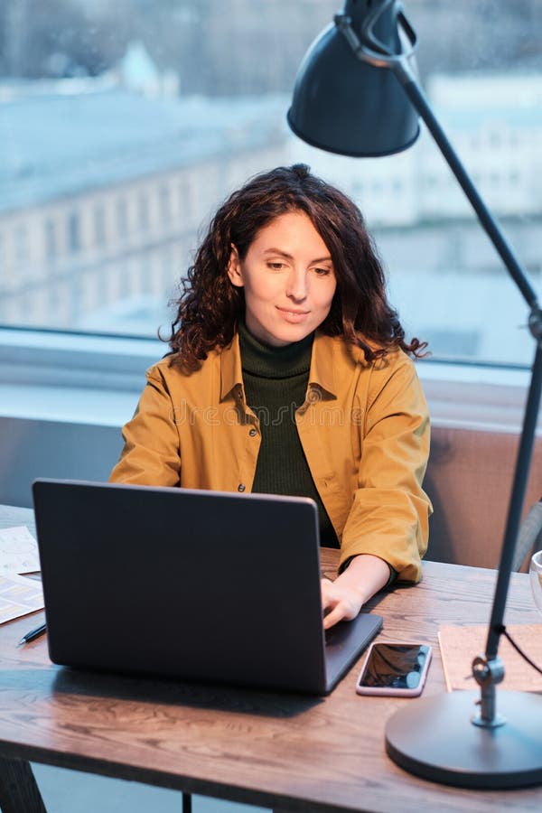Woman working at office stock image. Image of lifestyles - 220271657