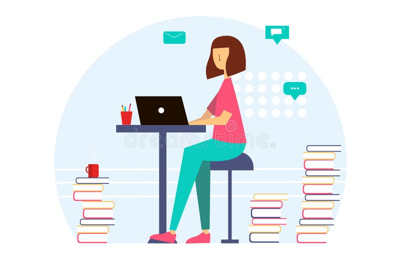 Woman Working in an Office. Office Work, Heavy Workload, Working Late ...