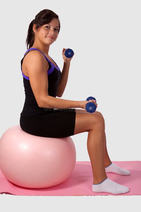 Woman working out stock photo. Image of lifestyle, ball - 11112958