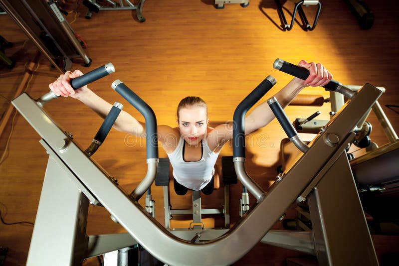 Woman Working Out in Gym - Pull Ups Stock Photo - Image of sport ...