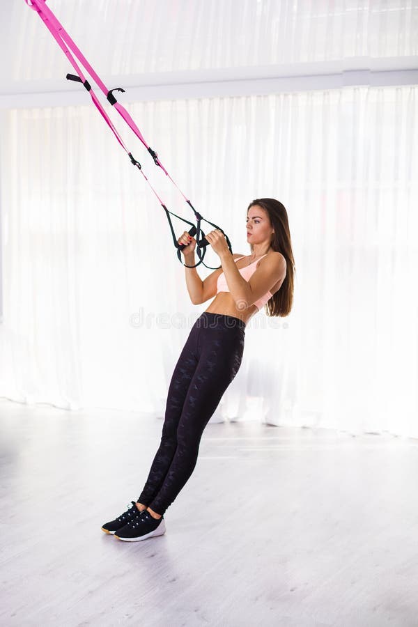 Woman Working Out with Straps Stock Image - Image of lifestyle ...