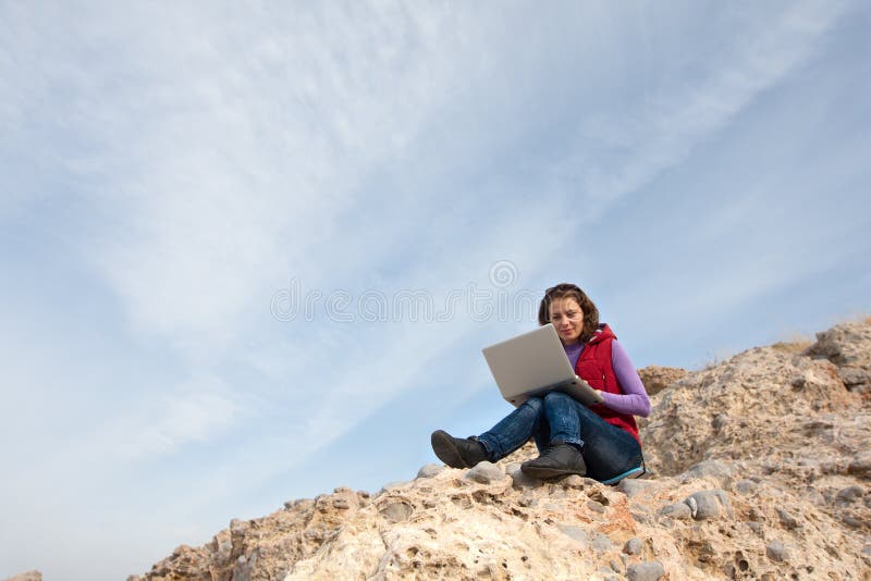 Woman working outdoor stock image. Image of people, business - 29107635