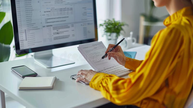 The Office Desk Work.AI Generated Image Stock Illustration ...