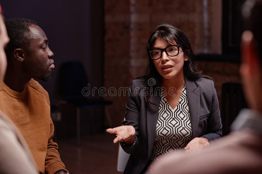 Woman Working with Support Group Stock Image - Image of modern, women ...