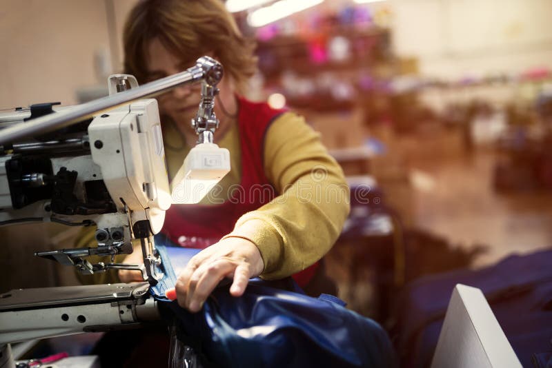 Woman Working in Textile Industry Stock Photo - Image of female ...