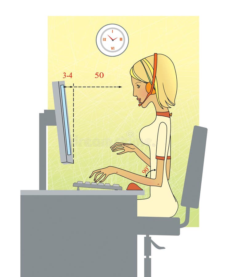 Correct Position Workstation Stock Illustrations – 130 Correct Position ...