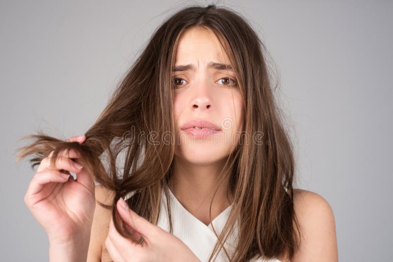 Woman Worried about Hair Loss. Hair Fall Problem. Stock Image - Image ...