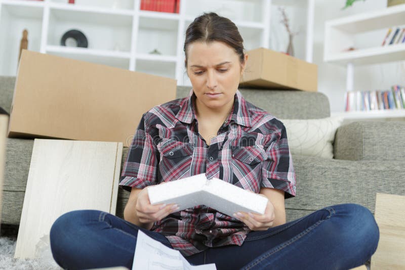 Woman Worry about Broken Piece Stock Image - Image of client, piece ...