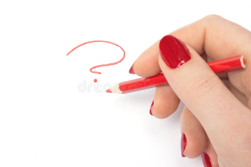 Woman Write Red Question Mark Stock Photos - Free & Royalty-Free Stock ...
