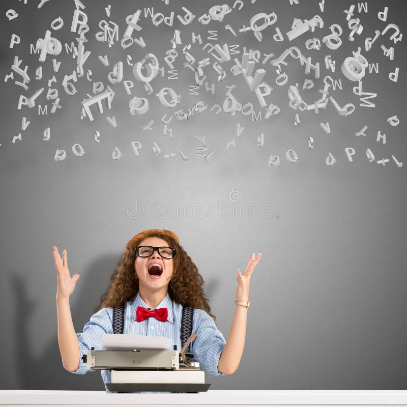 Woman writer stock image. Image of brainstorming, literature - 36391023