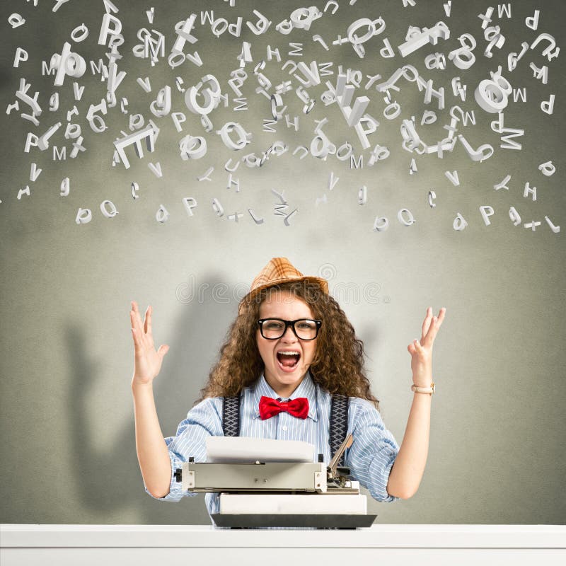 Woman writer stock photo. Image of crazy, idea, career - 36391174