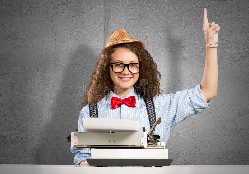 Woman writer stock photo. Image of document, scream, machine - 47952992